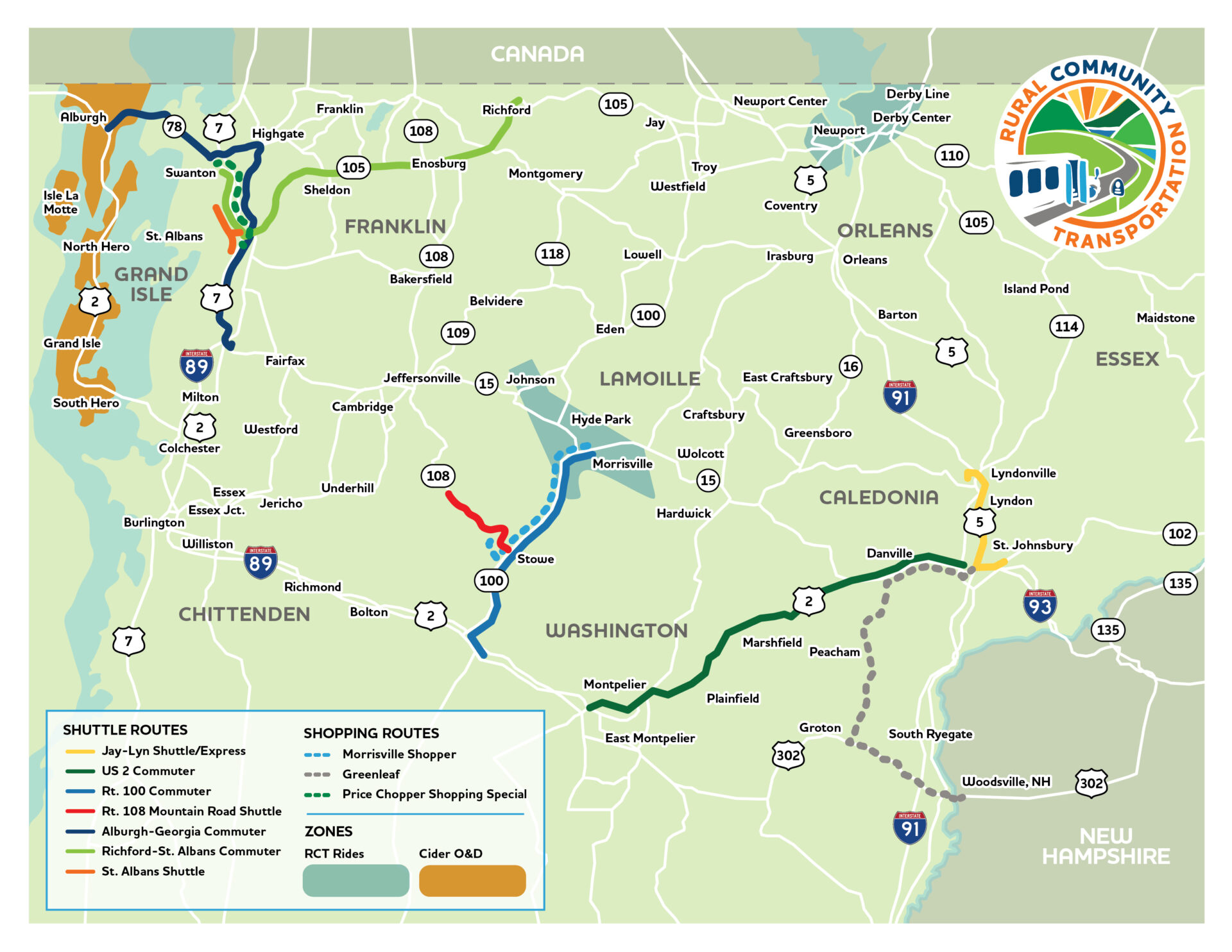 Service Map - Rural Community Transportation